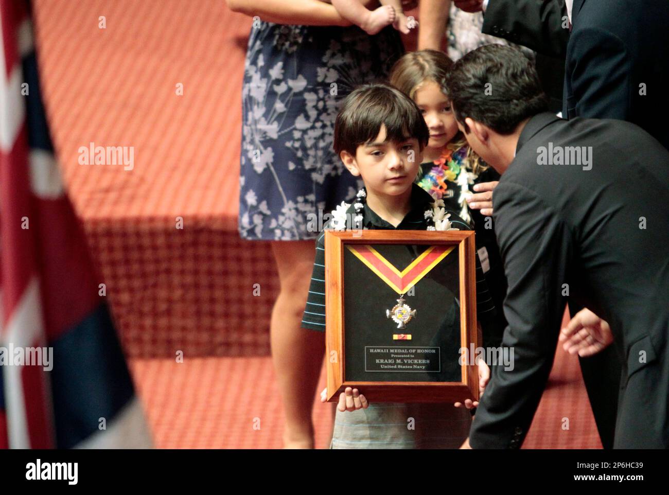 In this March 28, 2012, photo, Kala'i Vickers, son of US Navy Chief ...