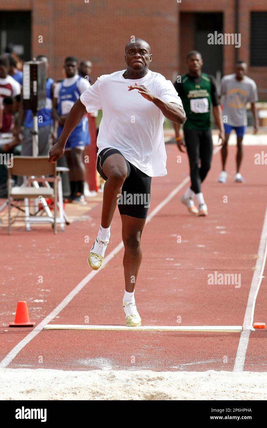 World Class Long Jumper Ngoni Makusha performs during the 33rd Annual ...