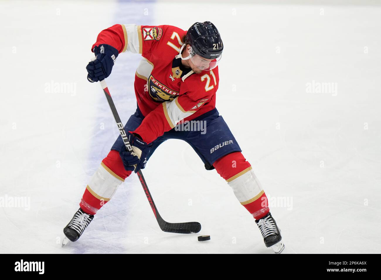 Florida Panthers center Nick Cousins warms up before the start of an ...