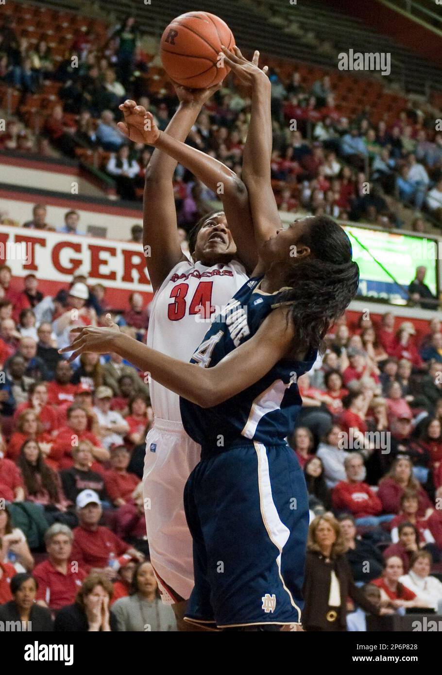 January 31 2012: Rutgers' forward/center Monique Oliver (34) is ...