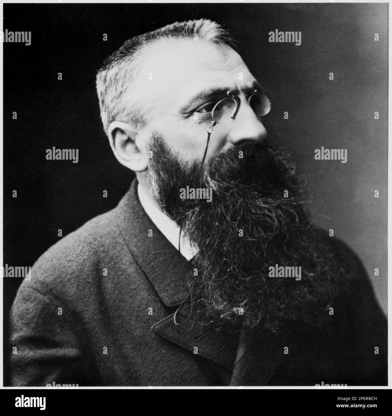 Die gefeierte französische Bildhauerin AUGUSTE RODIN ( 1840 - 1917 ) . Foto von NADAR , Paris ...