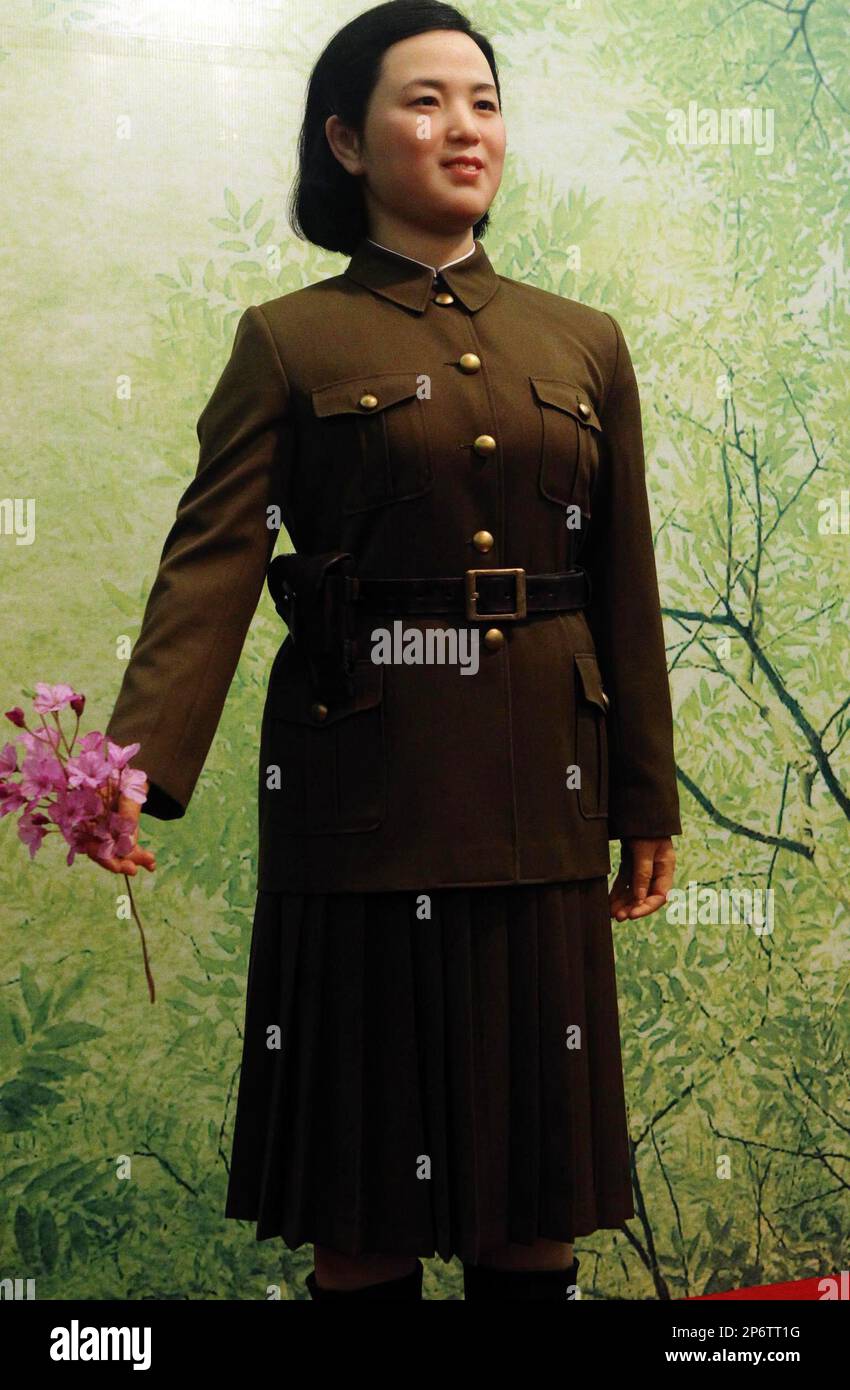 A wax statue of Kim Il-sung's wife Kim Jong-suk which will be sent to ...