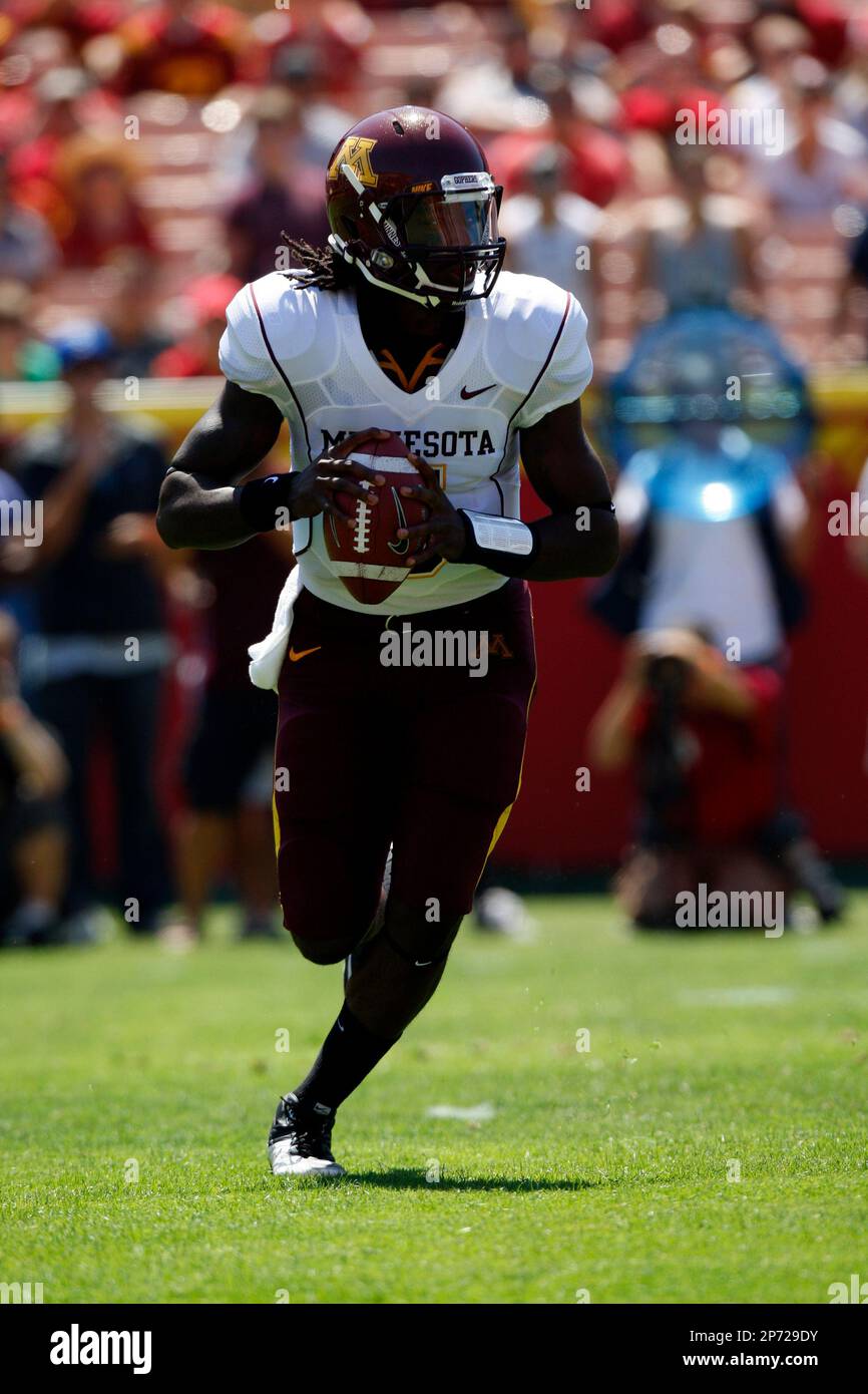 September 03, 2011: Quarterback MarQueis Gray #5 of the Minnesota ...