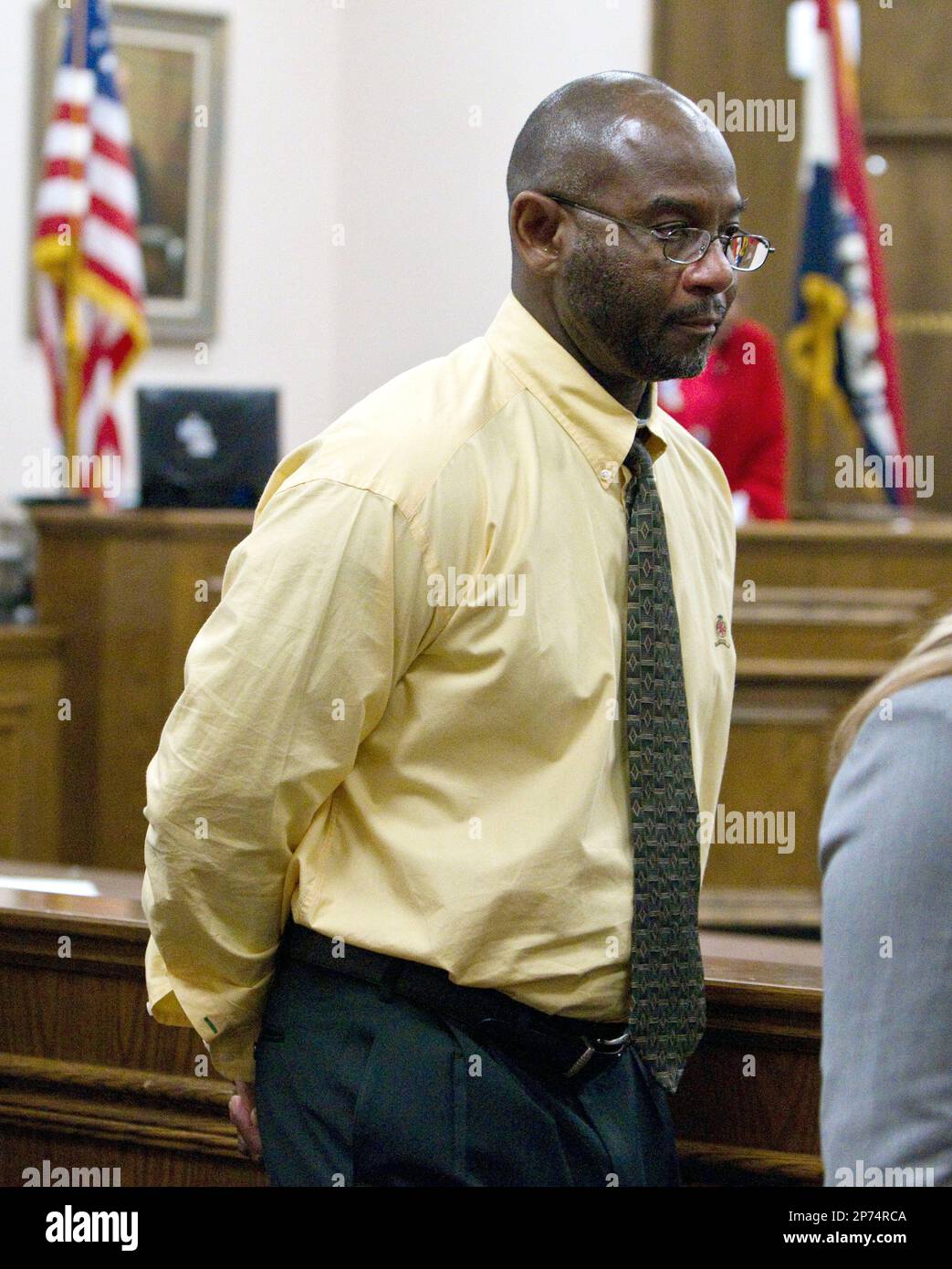 Bernard Jackson is led out of the courtroom in handcuffs after the ...