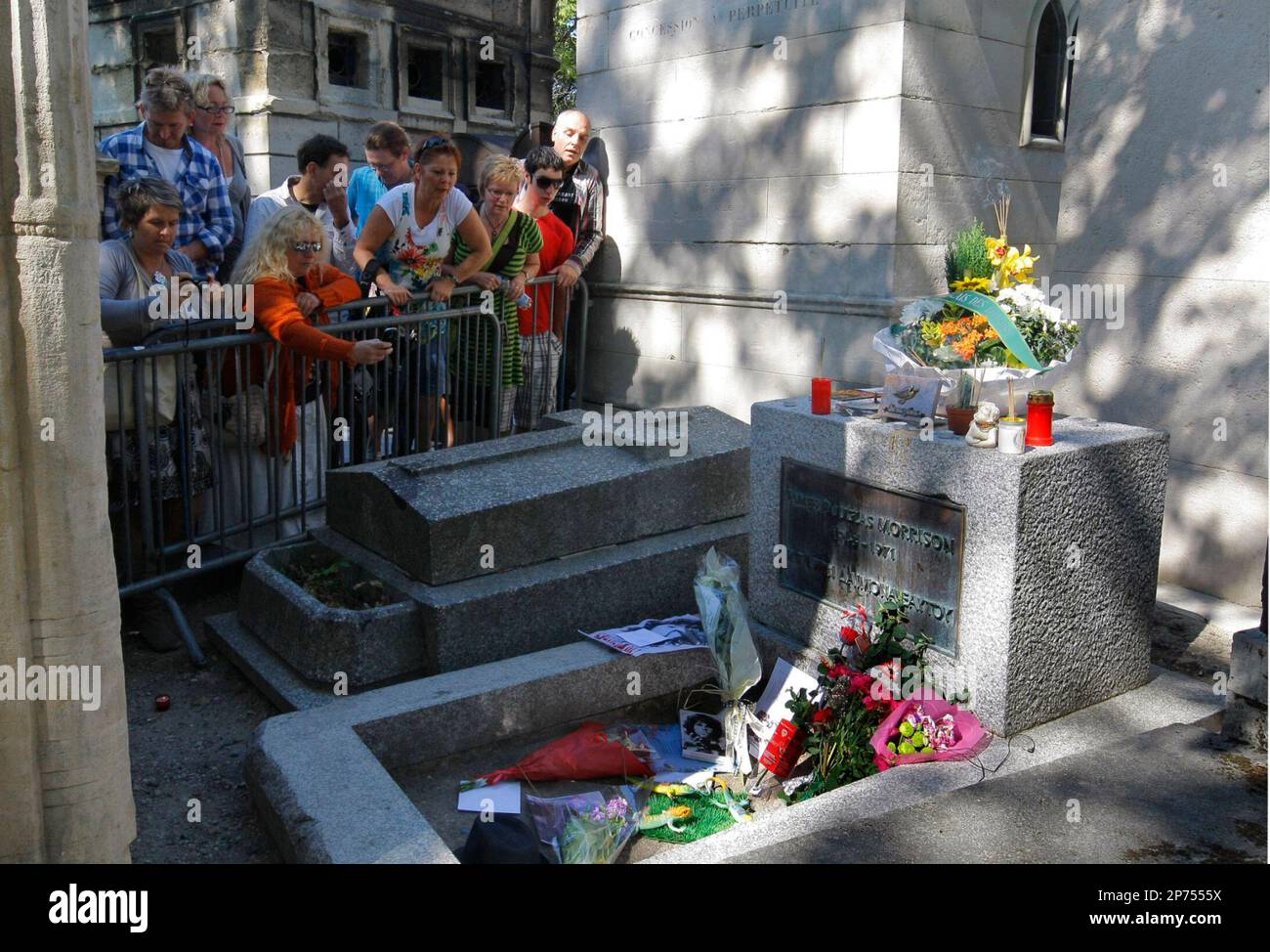 Fans of the Doors rock band lead singer and poet Jim Morrison are seen ...