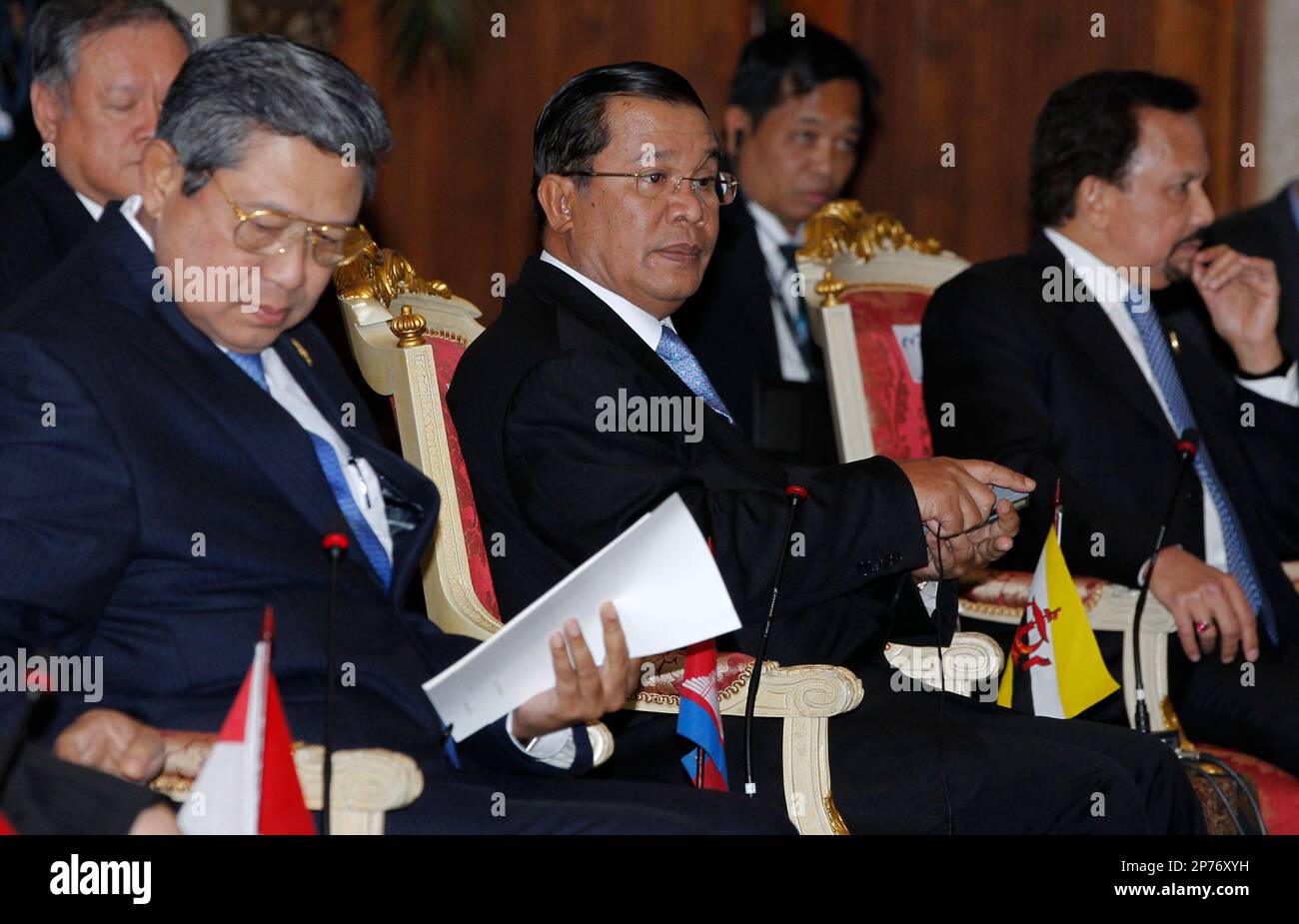 ASEAN leaders from left to right, Indonesian President Susilo Bambang ...