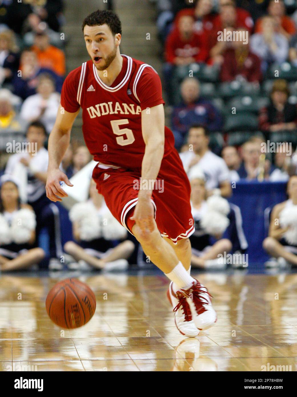 March 10, 2011: Indiana Hoosiers guard Jeremiah Rivers (5) dribbles the ...