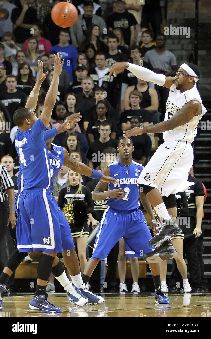 Central Florida guard Marcus Jordan (5) passes the basketball against ...