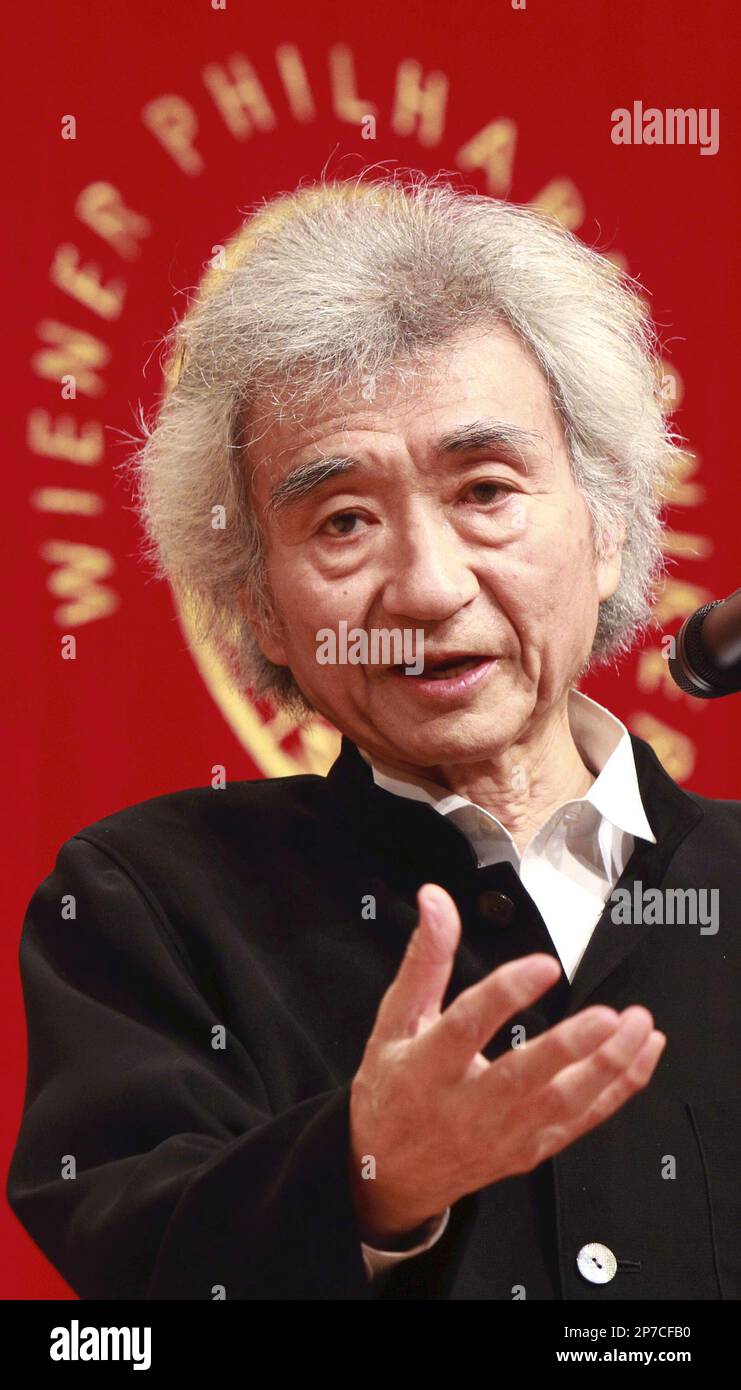 The world-renowned Japanese conductor, Seiji Ozawa, delivers an ...