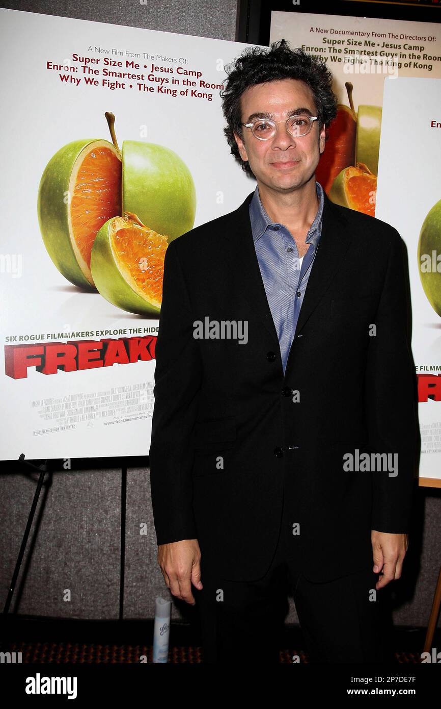In this photo released by Starpix, "Freakonomics" co author Stephen J. Dubner arrives at the New ...