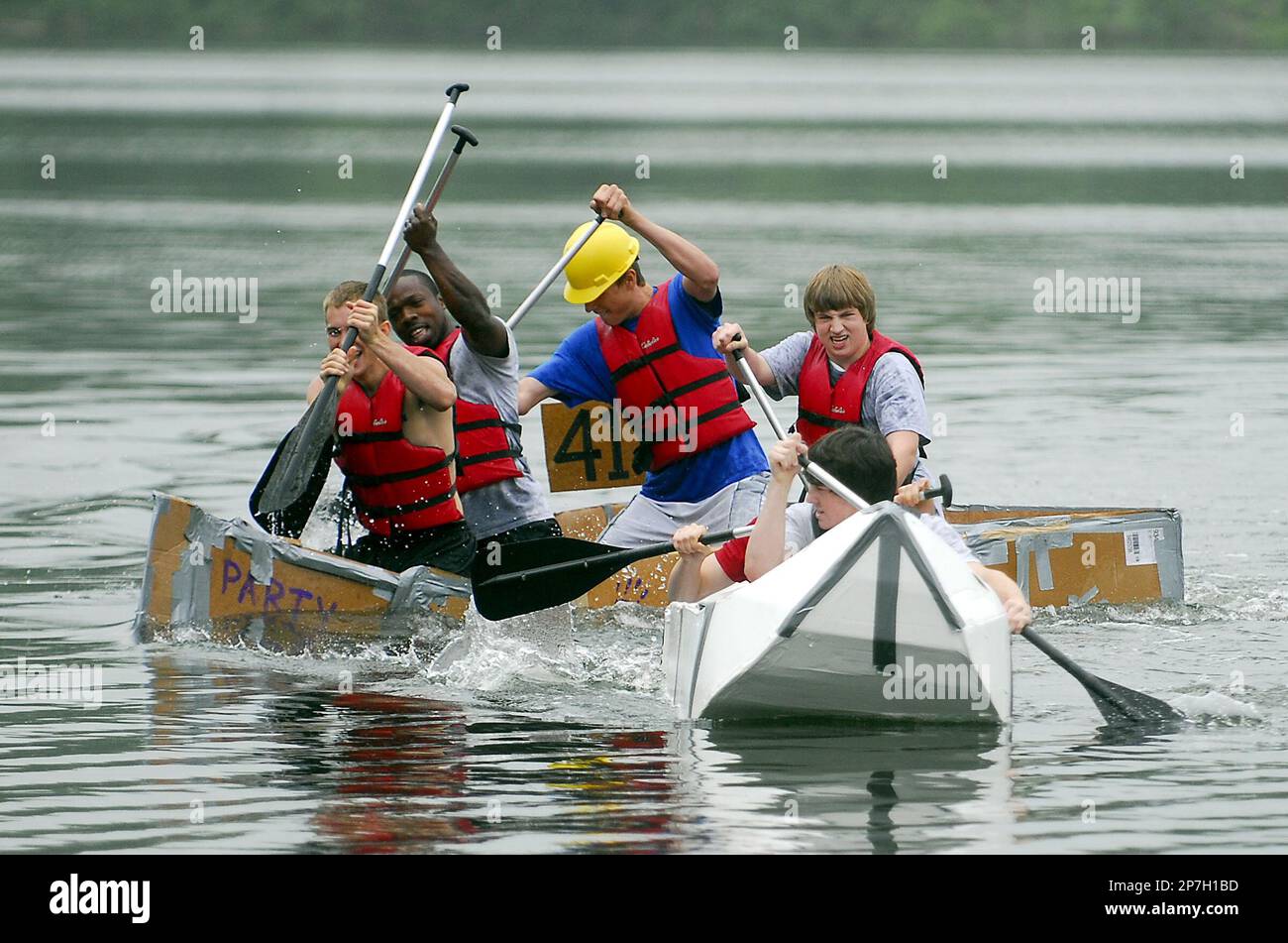 Competing boats built by Carbondale Community High School students ...