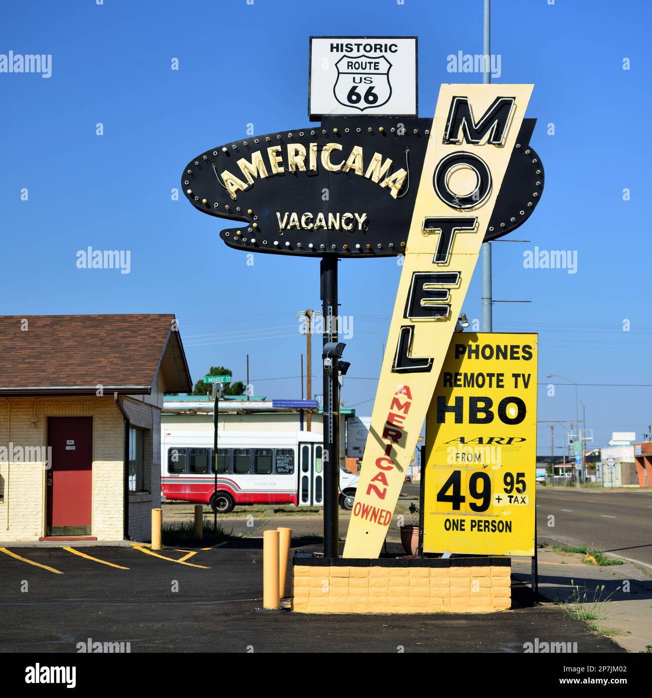 Retro Neon Motel Schild. Das ursprüngliche Motel wurde 1935 erbaut ...