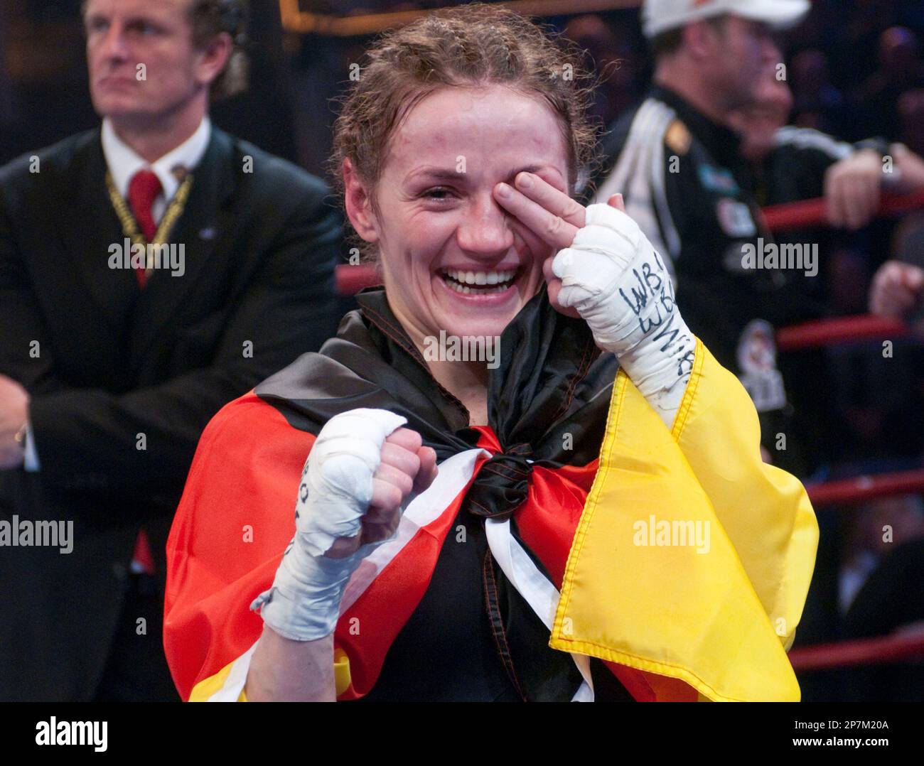 Germany's WIBF, WBC and WBO featherweight world champion Ina Menzer ...
