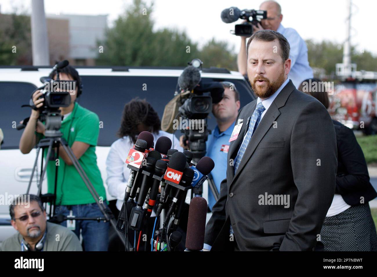 Dan Yates, Director of Marketing for Heath Central Hospital speaks to ...