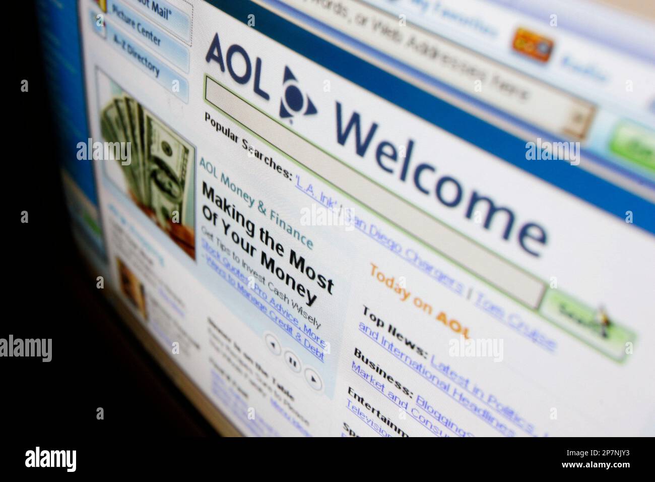 FILE - In this May 28, 2009 file photo, an AOL home page is displayed ...