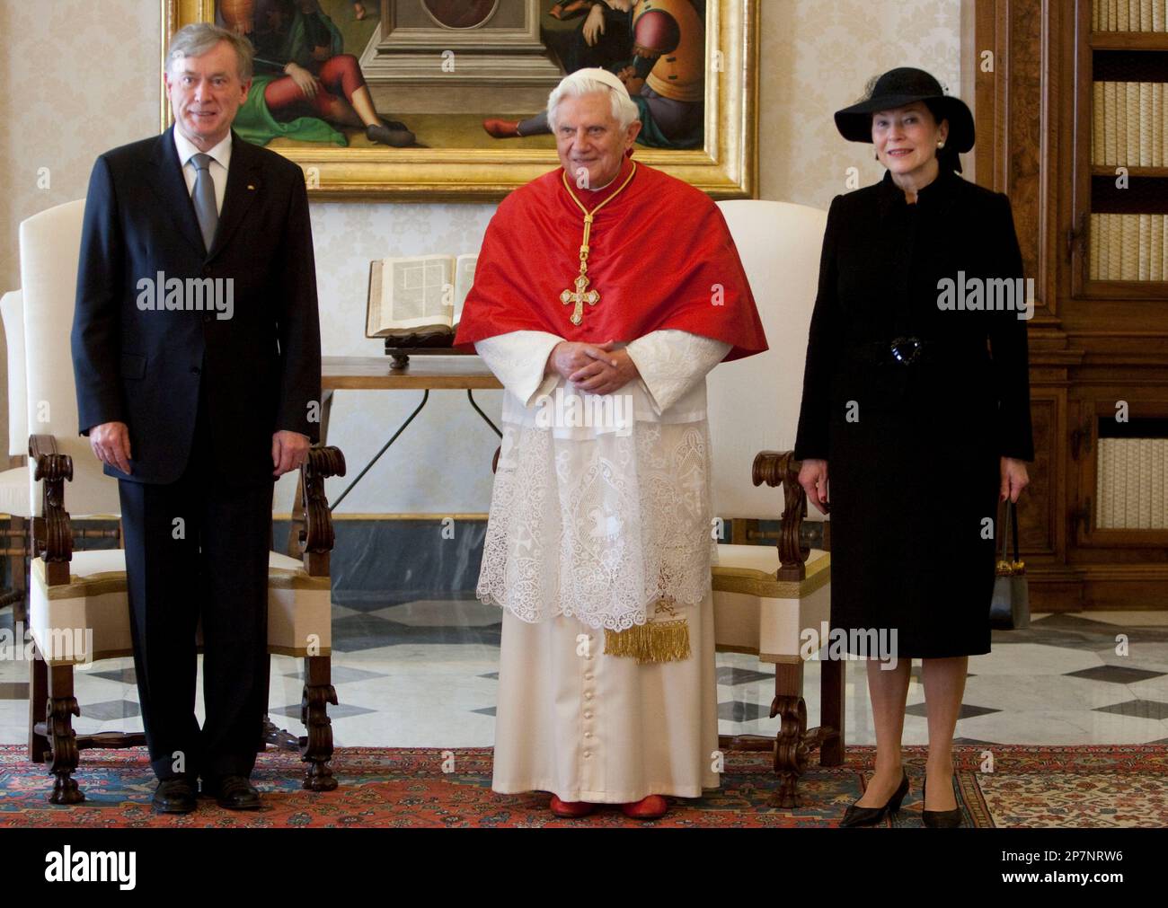 Pope Benedict XVI receives German President Horst Koehler, left, and ...