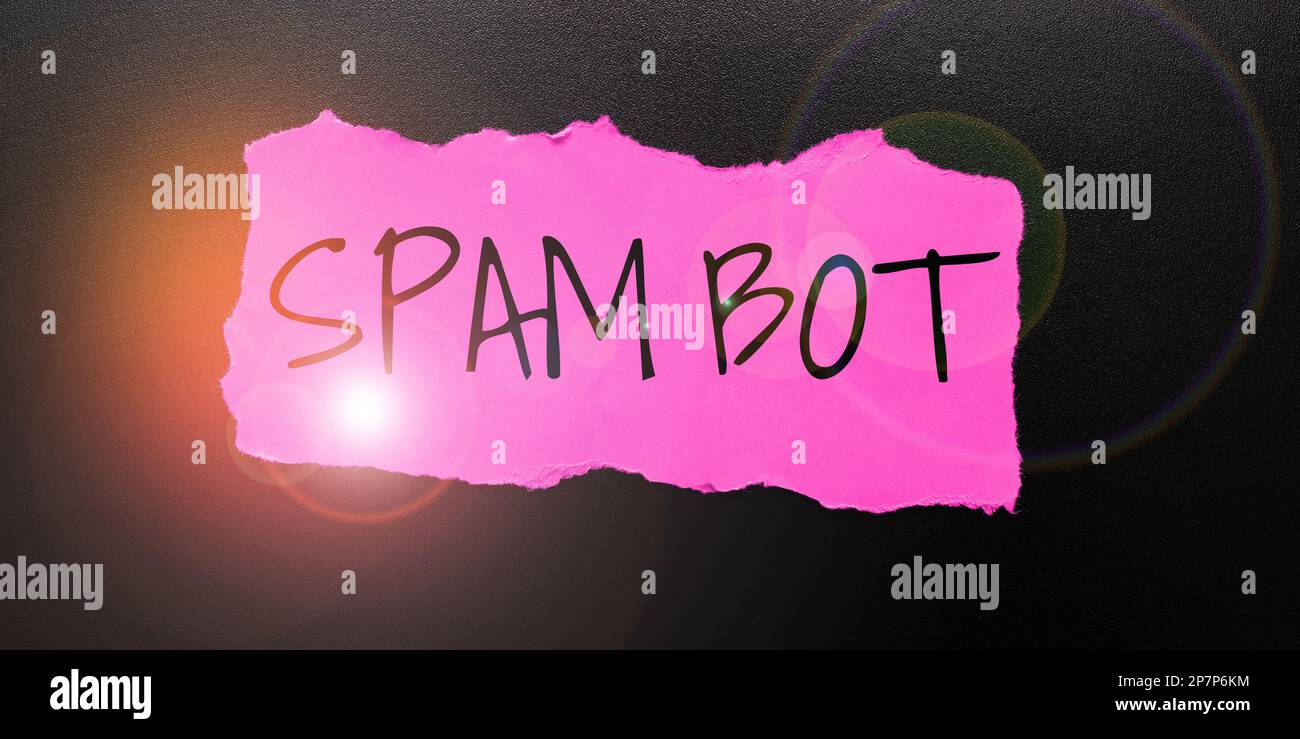 Handschriftlicher Text Spam bot. Word für autonomes Programm im ...