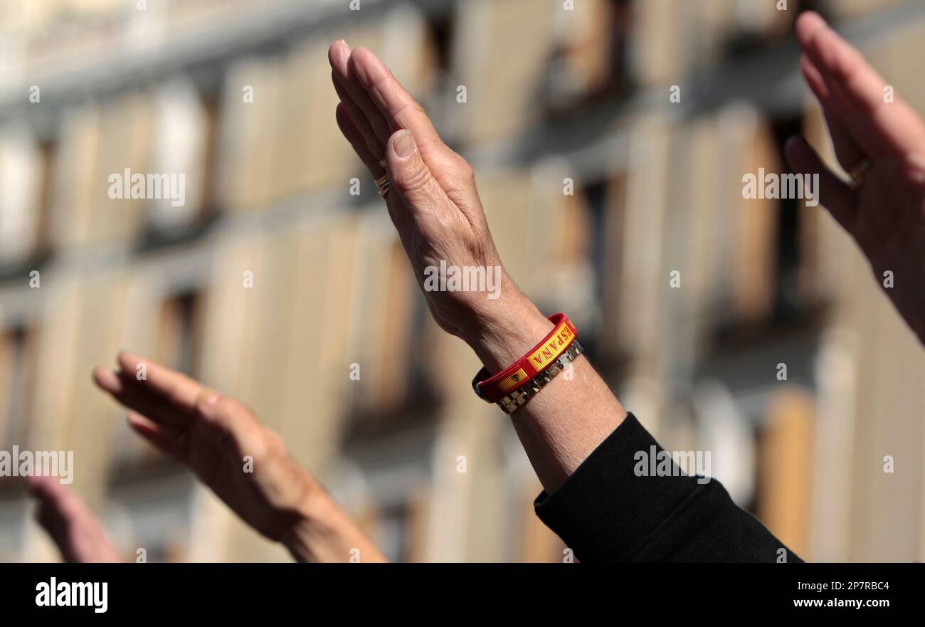 Far right wing supporters salute outside the Opera House during a ...