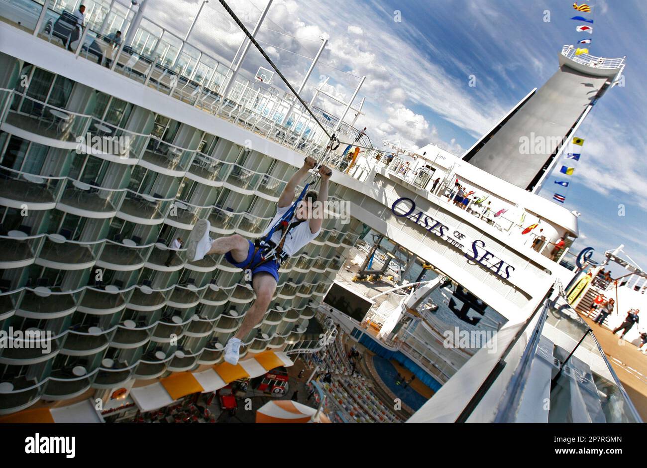 A zip-line is one of the sports activities on the world's largest and ...