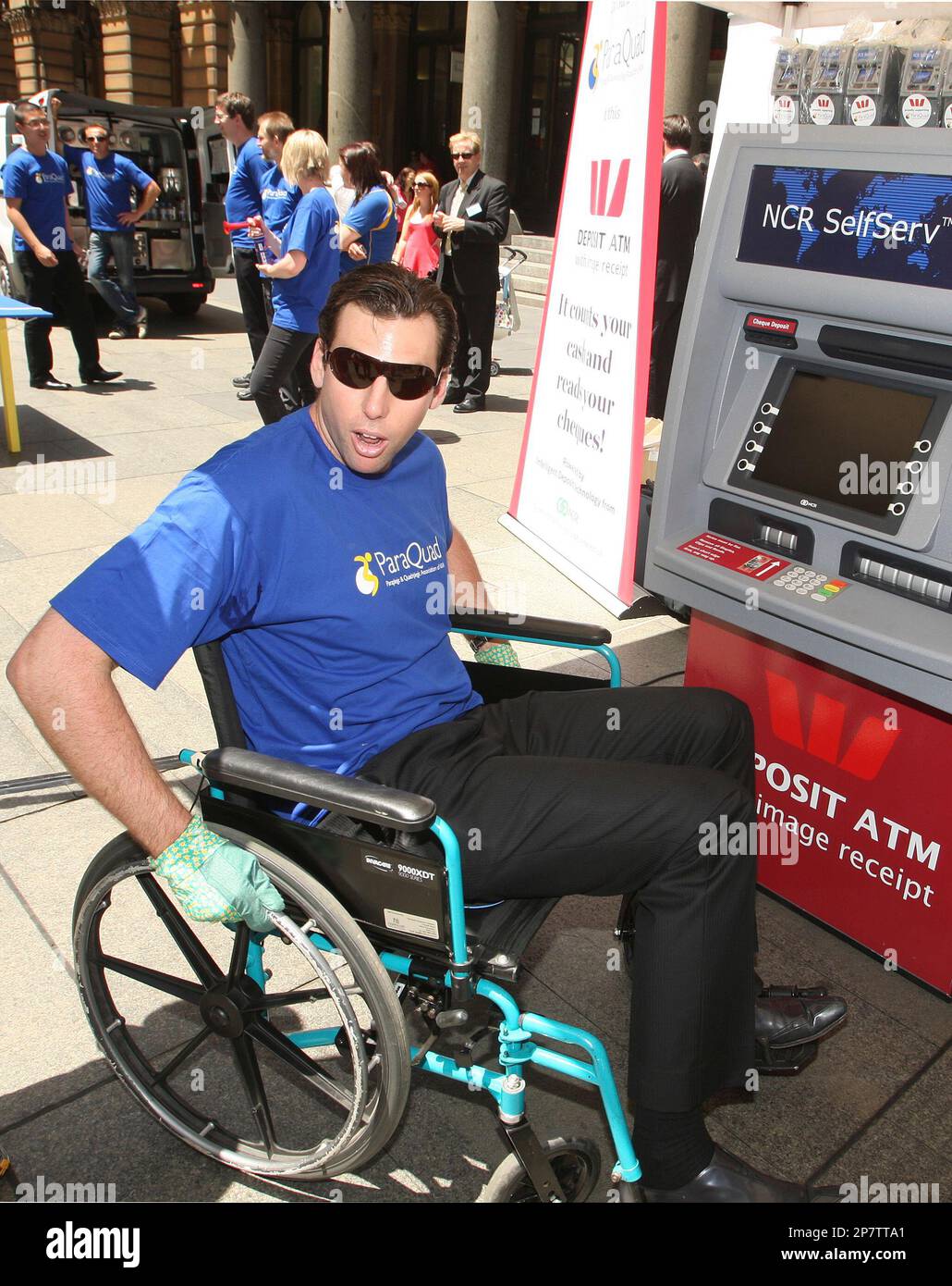 Retired Australian swimmer and Olympic gold medalist Grant Hackett uses ...