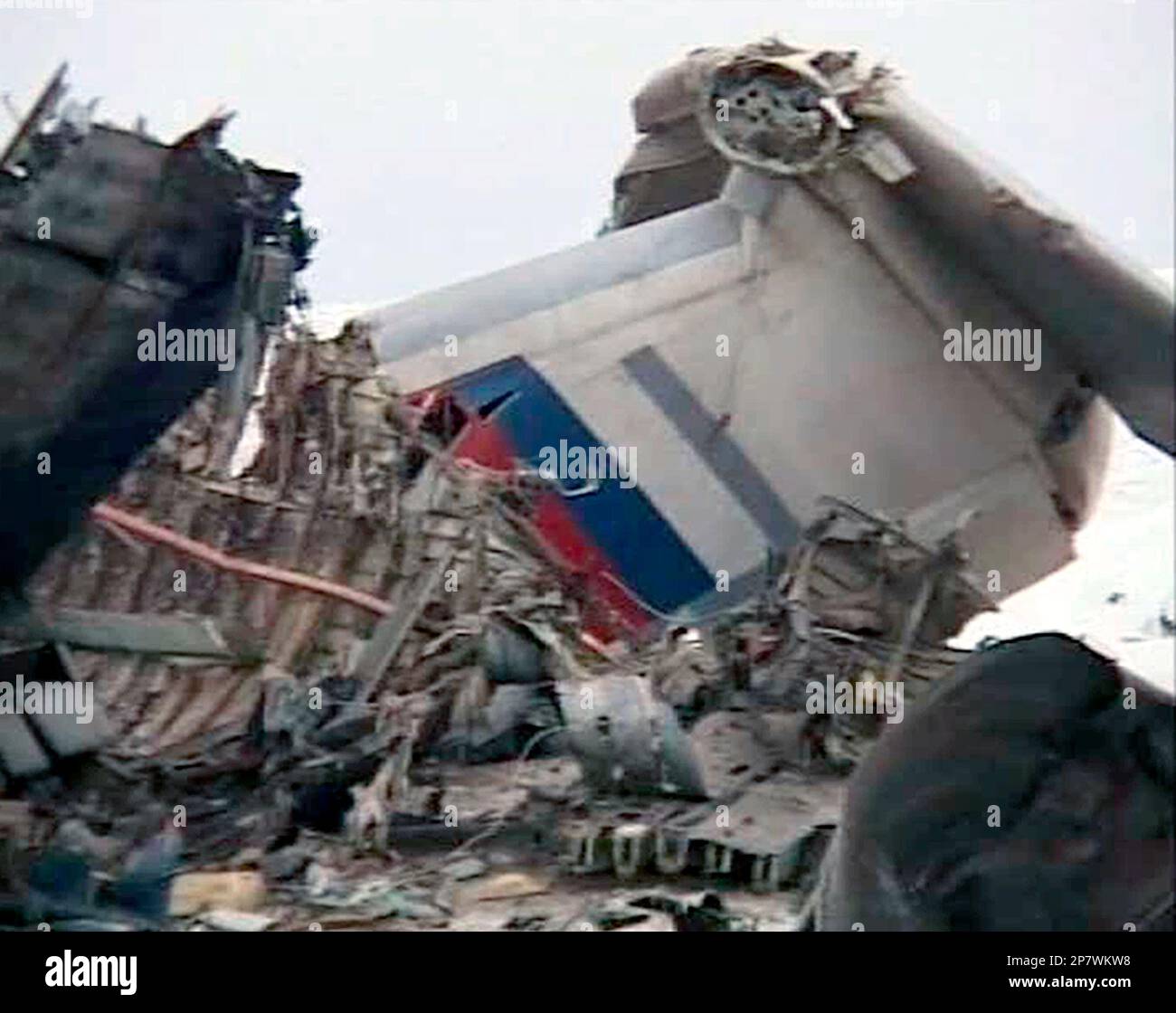 Parts of a Russian heavy-lift military cargo plane Ilyushin Il-76, that ...