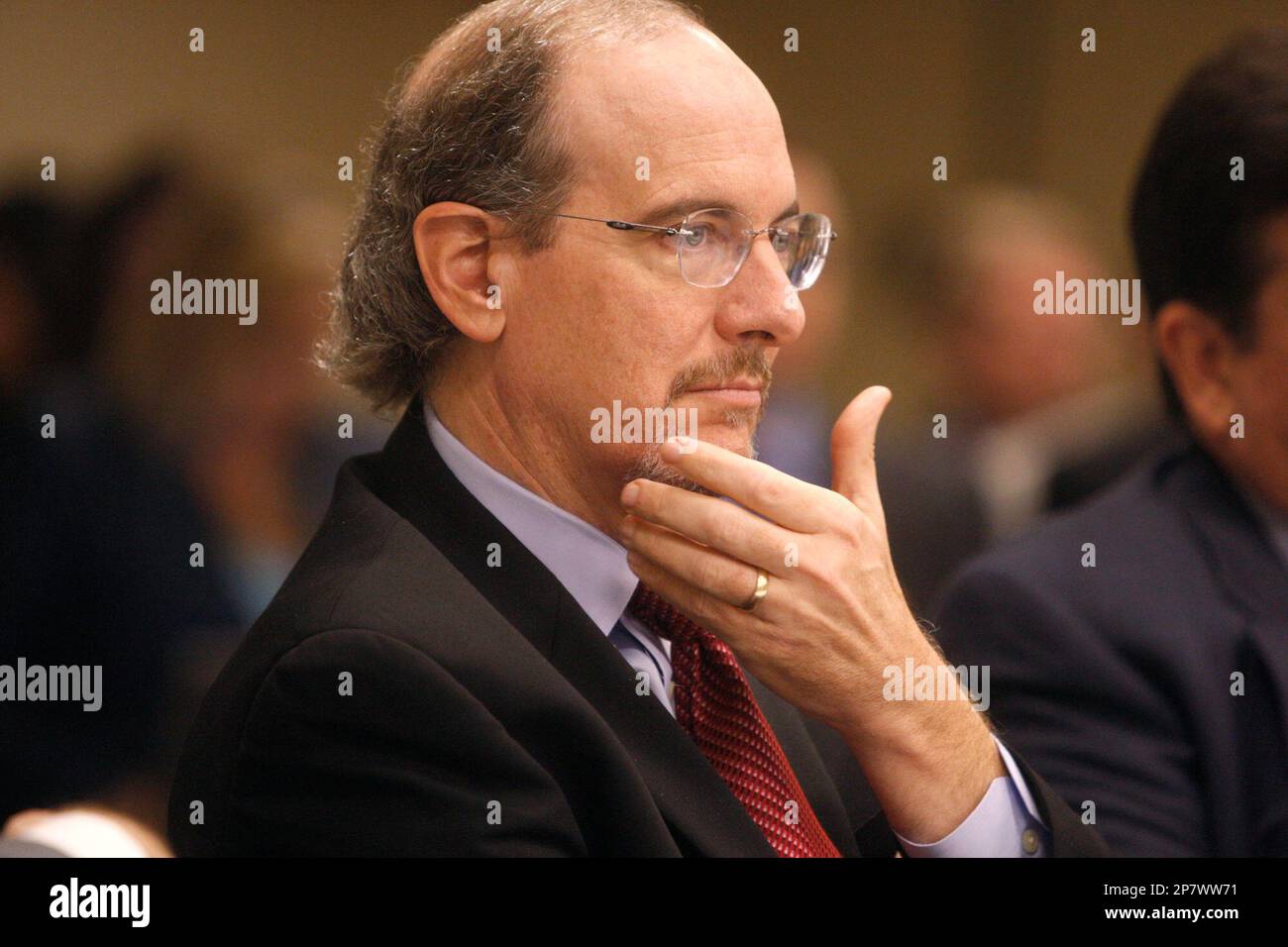 Jim Cooney, lawyer for the N.C. Democratic Party, listens as chairman ...