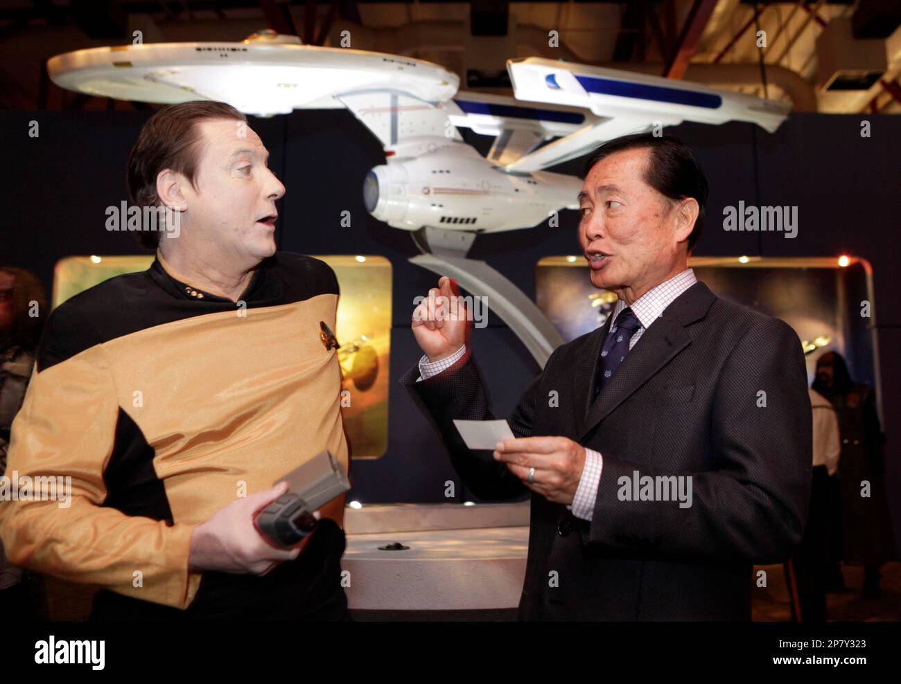 Actor George Takei, right, who played the role of helm officer Sulu in ...