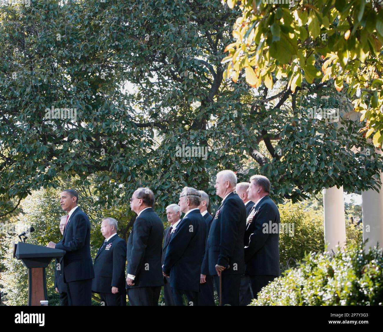 President Barack Obama delivers remarks in the Rose Garden of the White ...