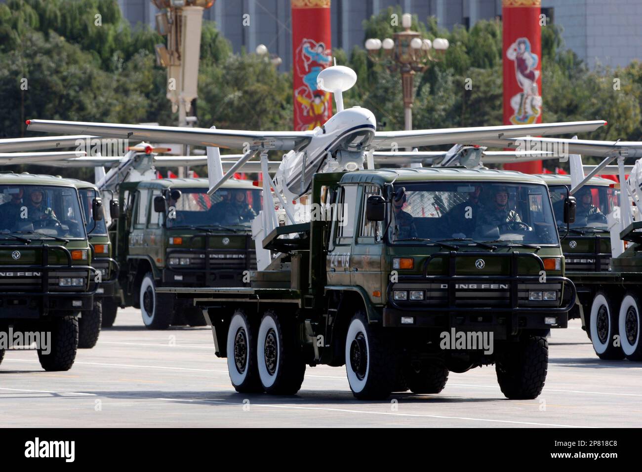 Chinese soldiers display its military might at Tiananmen Square during ...