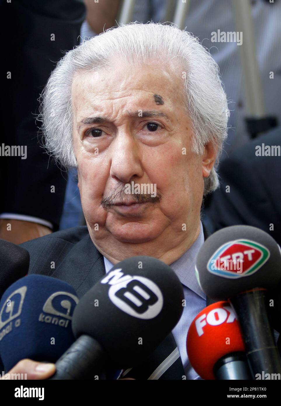 Harun Osmanoglu a member of Ottoman dynasty speaks to the media as ...