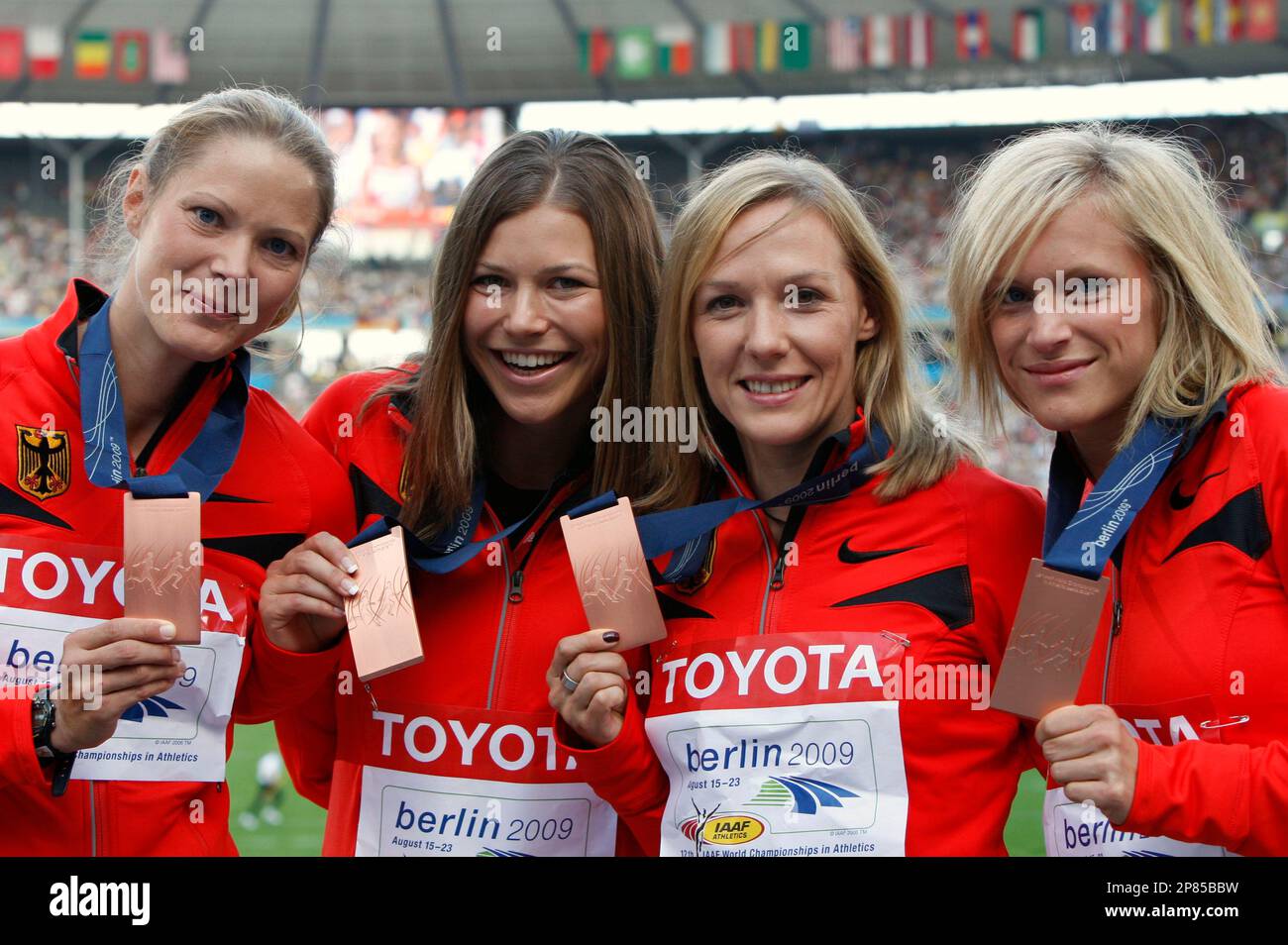 Germany's Marion Wagner, left, Anne Mollinger, second from left, Verena ...