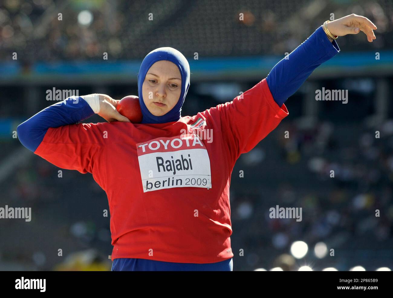 Iran's Leyla Rajabi makes an attempt in the qualification for the Women ...