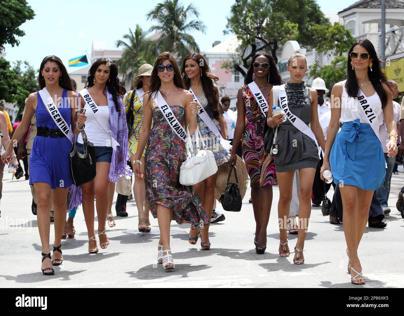 Contestants of the Miss Universe 2009 beauty pageant, from left, Miss ...