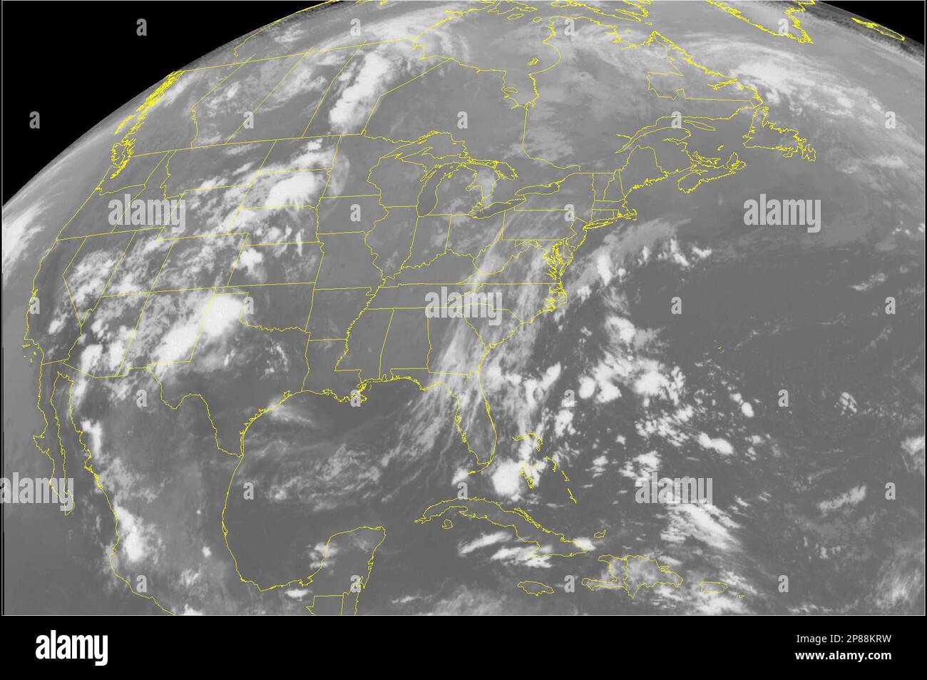 This NOAA satellite image taken Monday, July 20, 2009 at 1:15 a.m. EDT shows mostly clear ...