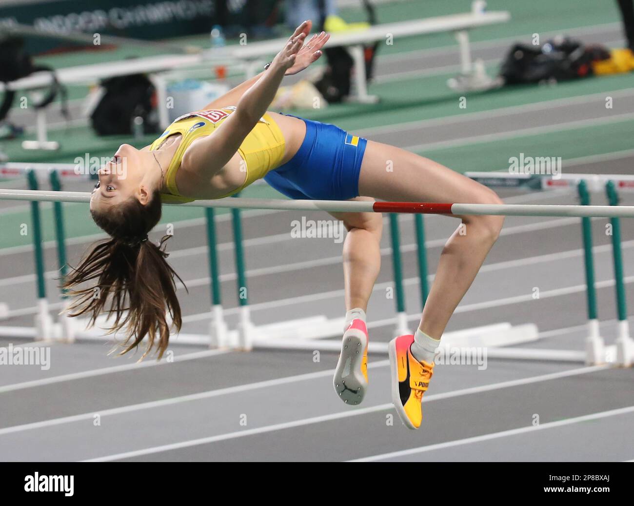 Yaroslava MAHUCHIKH vom Ukraine High Jump Women Final während der ...