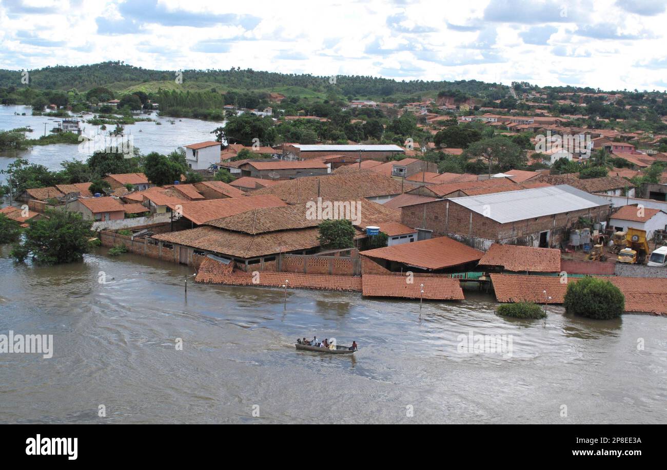 In this May 9, 2009 photo a boat transports people along the Mearim ...