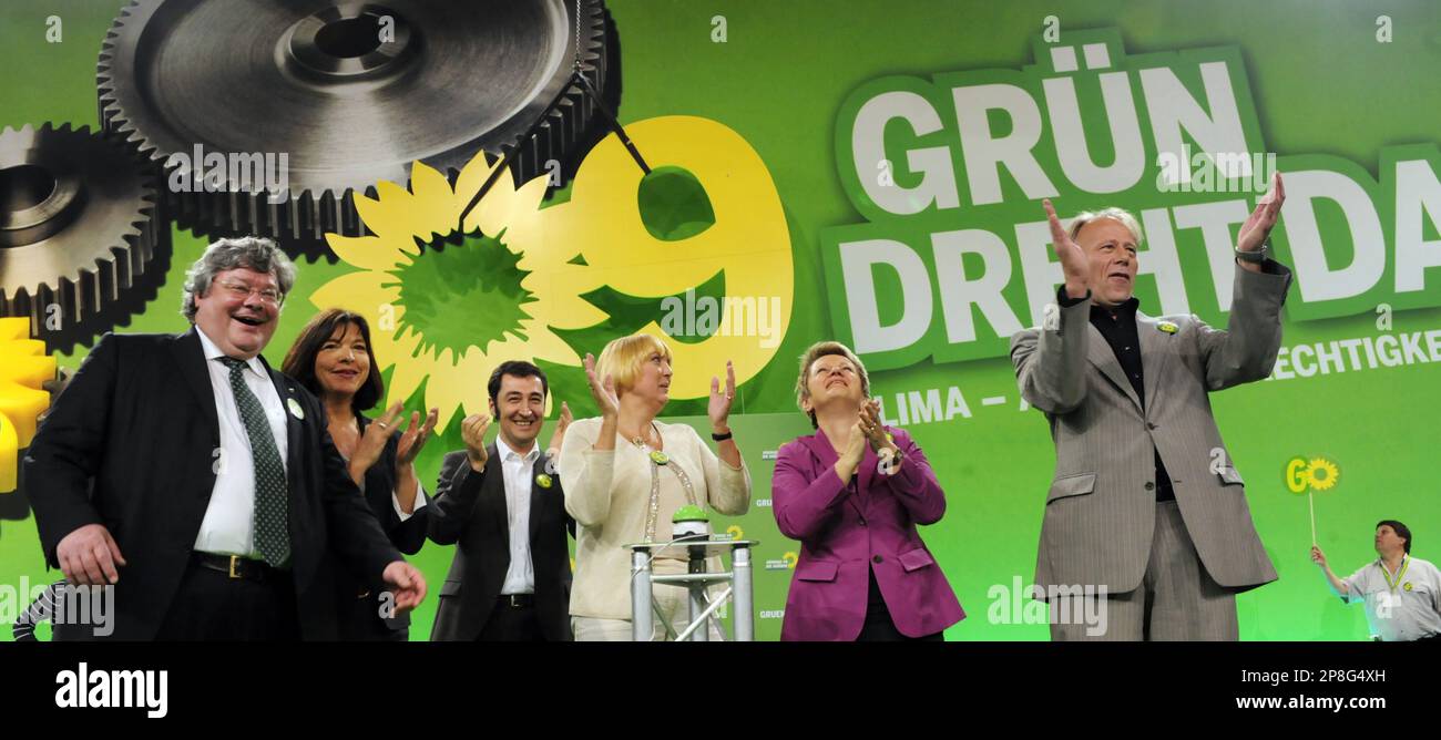 Die Spitzenkandidaten der Gruenen fuer den Europawahlkampf, von links ...