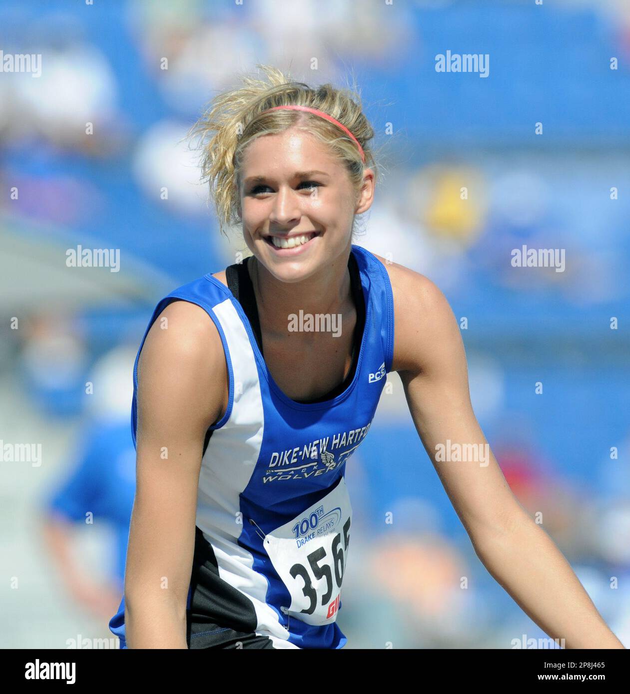 Dike New Hartford's Hannah Willms reacts after setting a record in the ...