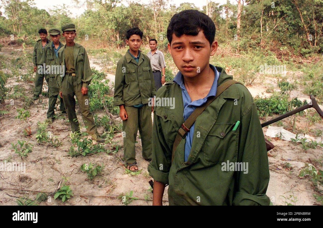 ** FILE ** In this April 15, 1998, file photo, Khmer Rouge soldiers ...