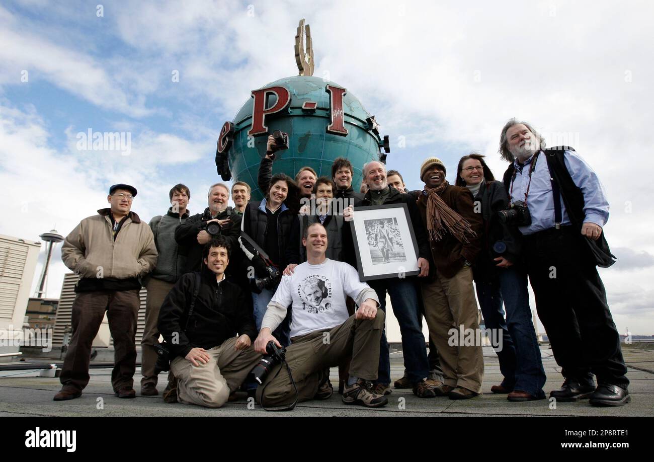 Seattle Post-Intelligencer photographers and photo editors pose for a ...