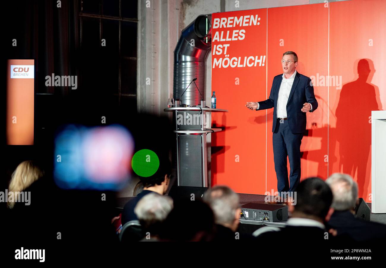Bremen, Deutschland. 09. März 2023. Frank Imhoff, Top-Kandidat der CDU ...