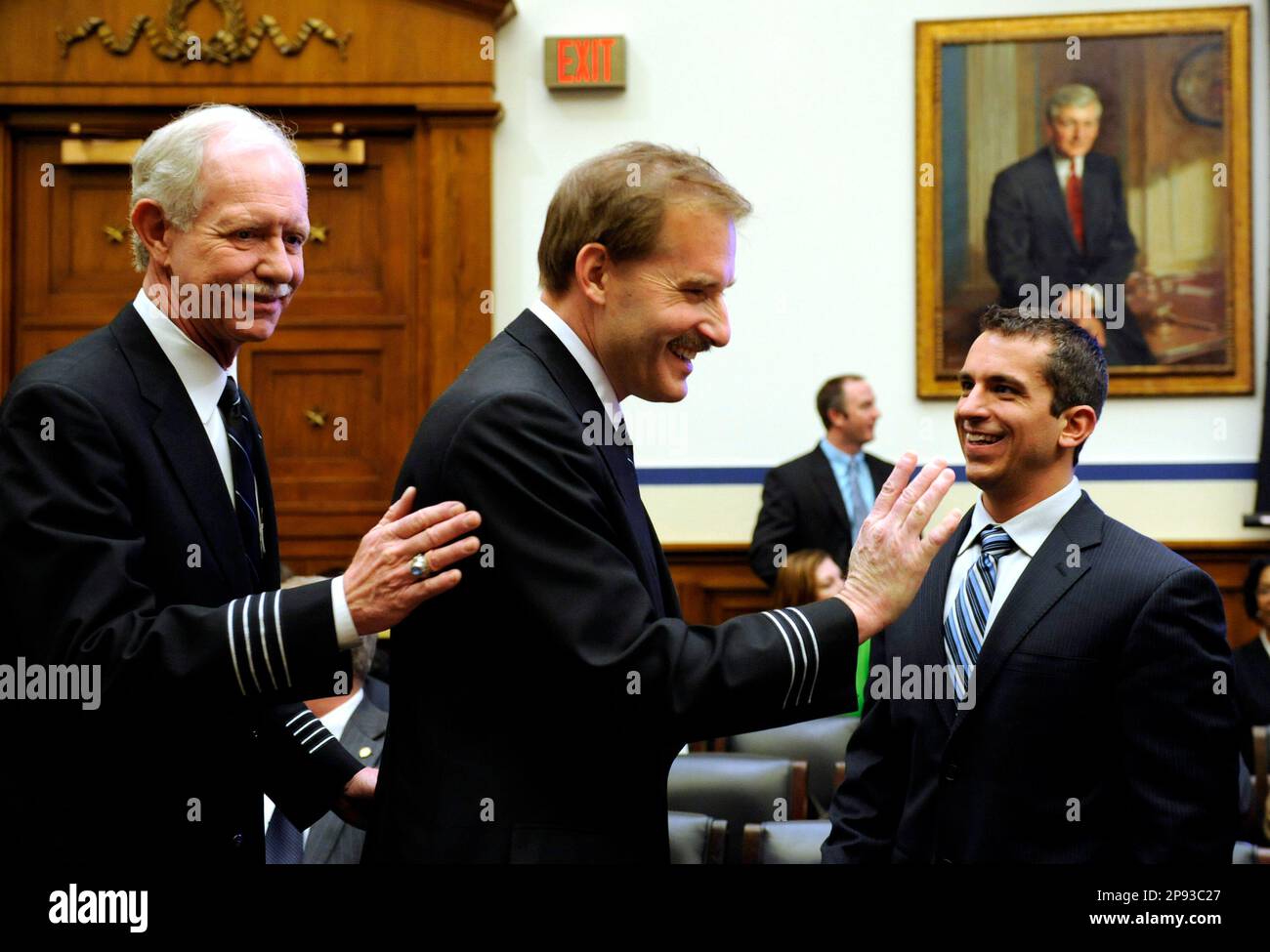Air Traffic Control Specialist Patrick Harten, right, is all smiles as ...