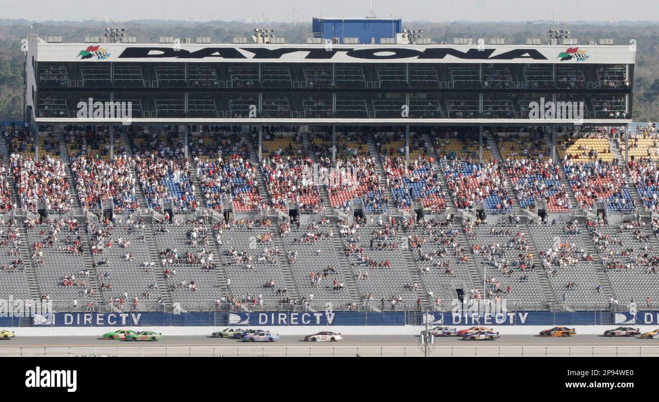 Fans are scattered along the backstretch grandstands during the Camping ...