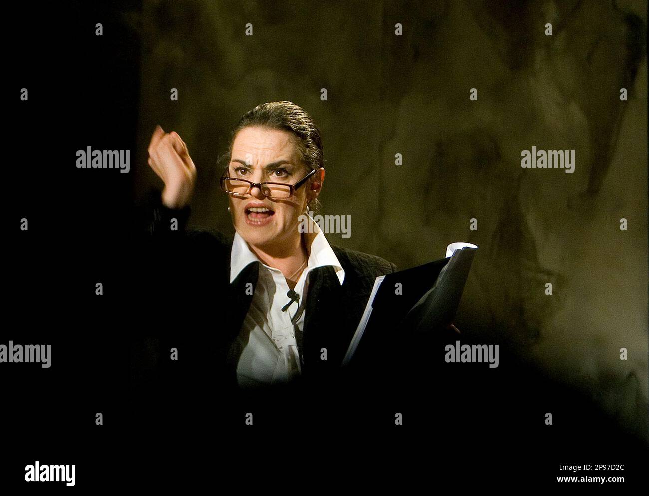 Romanian Jewish actress Maia Morgenstern gestures during a performance ...