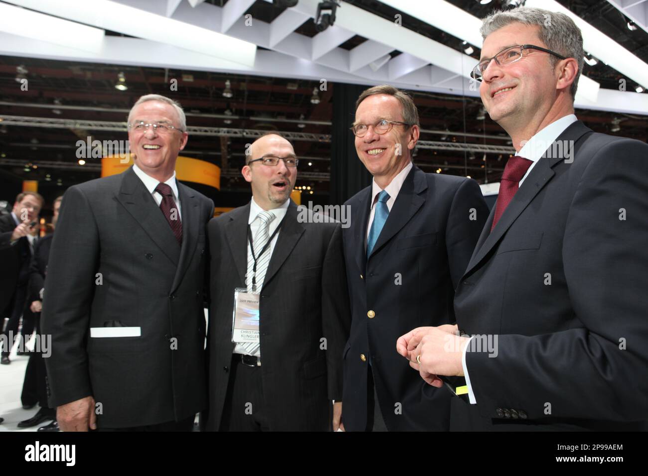 from left, Martin Winterkorn, chairman of the board for the Volkswagen ...