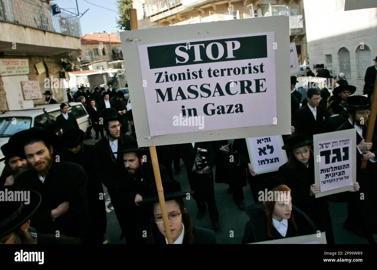 Orthodox Jews from the Naturei Karta group march through the streets of ...