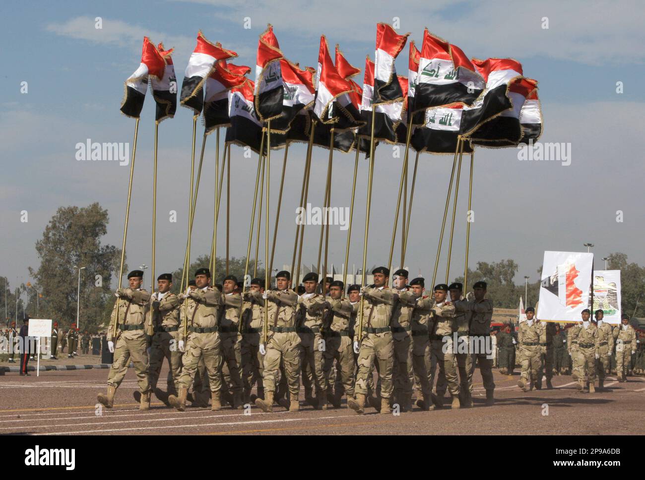 Iraqi soldiers march during the Army Day celebrations in Baghdad, Iraq ...