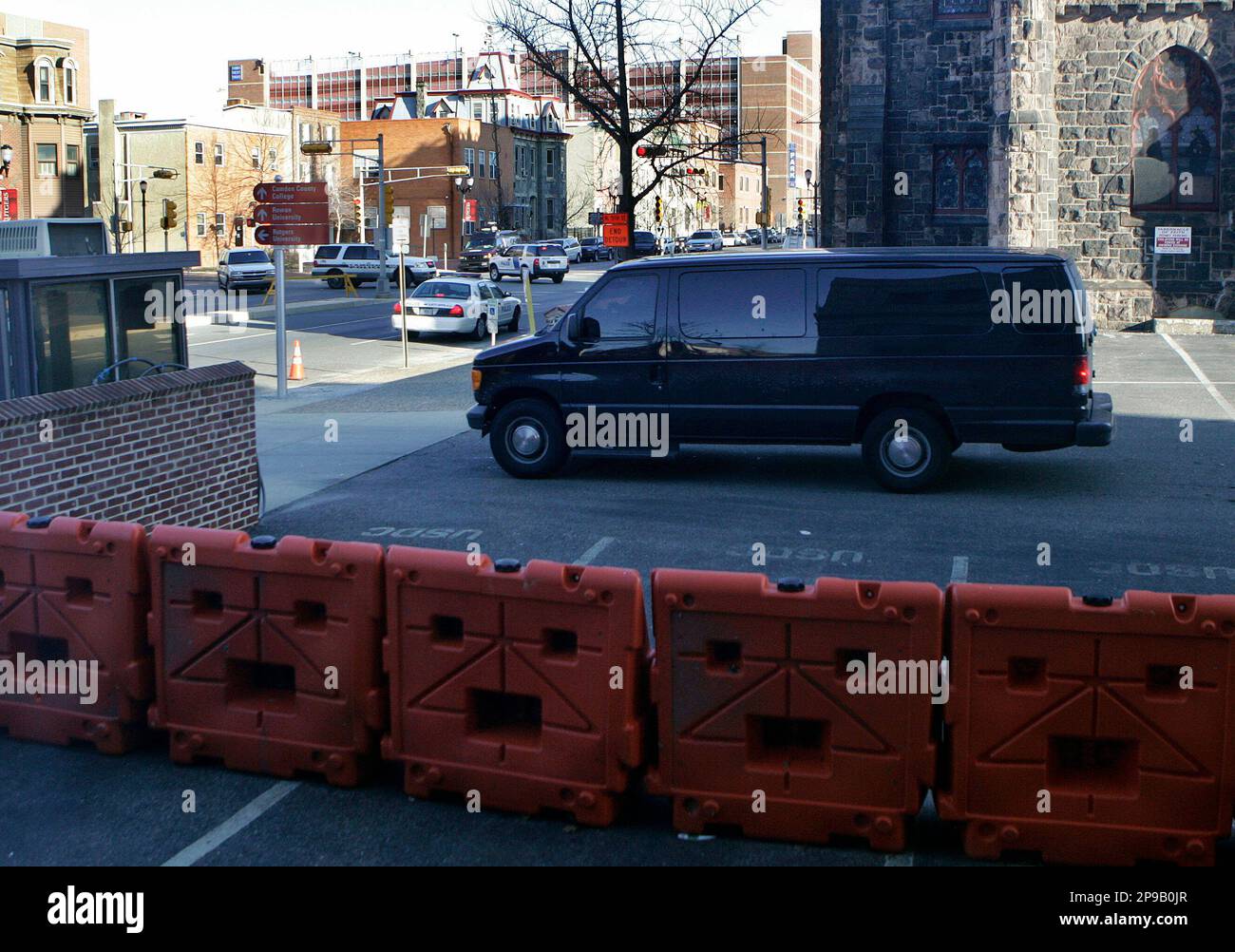 A blacked-out van leaves federal court in Camden, N.J., Monday, Dec. 22 ...