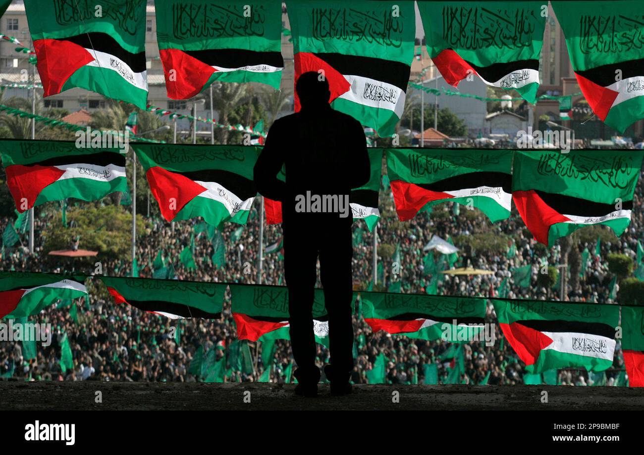 Palestinian supporters of Hamas attend a rally in Gaza City, Sunday ...