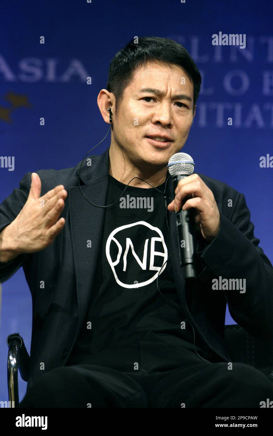 China's movie star Jet Li speaks during the Clinton Global Initiative ...